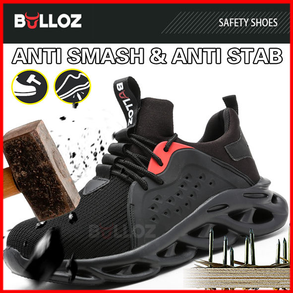 BULLOZ 1-PAIR Men Sport Lightweight Steel Toe Safety Shoe Anti-smashing ...