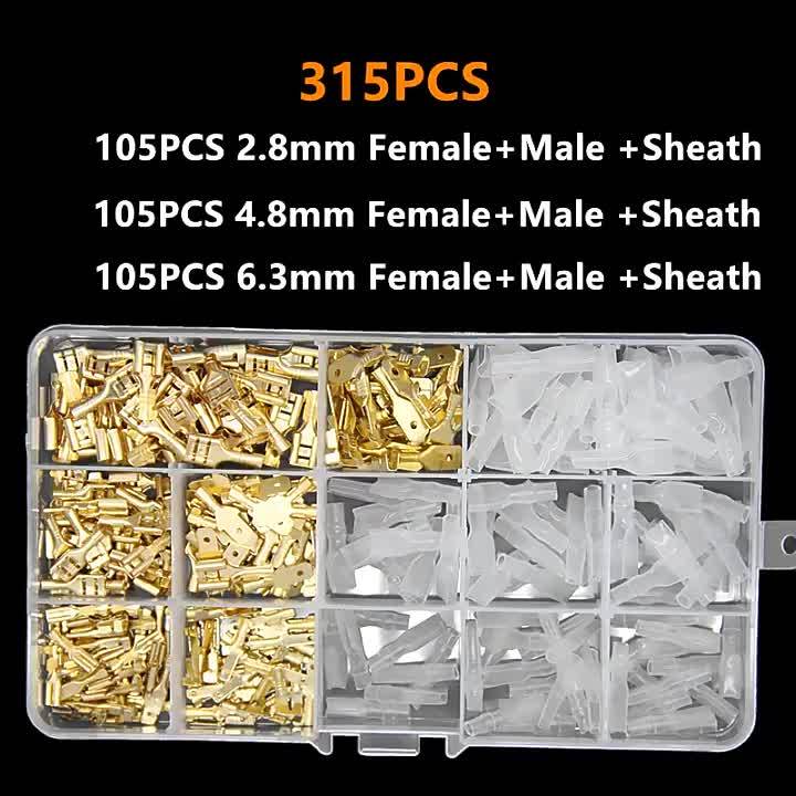 Supply 540pcs Wiring Terminal Bare End Hook Switch Insert Sheath Male ...