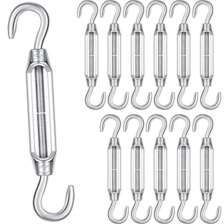 12 Pack M4 Hook and Hook Turnbuckle for Cable Wire Rope Tension ...