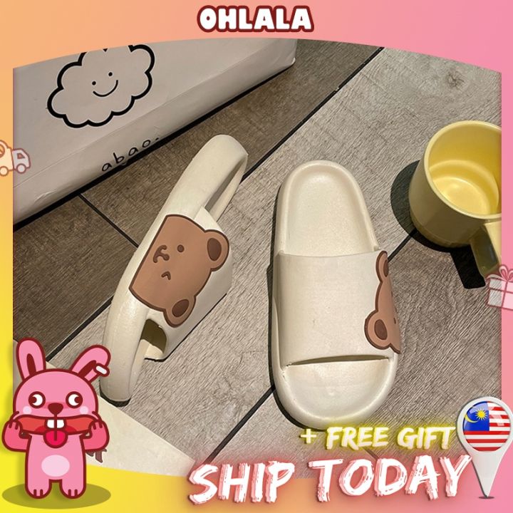 READY STOCK🔥OLL Wanita Selipar Cute Cartoon Bear Women Slipper Kasut ...