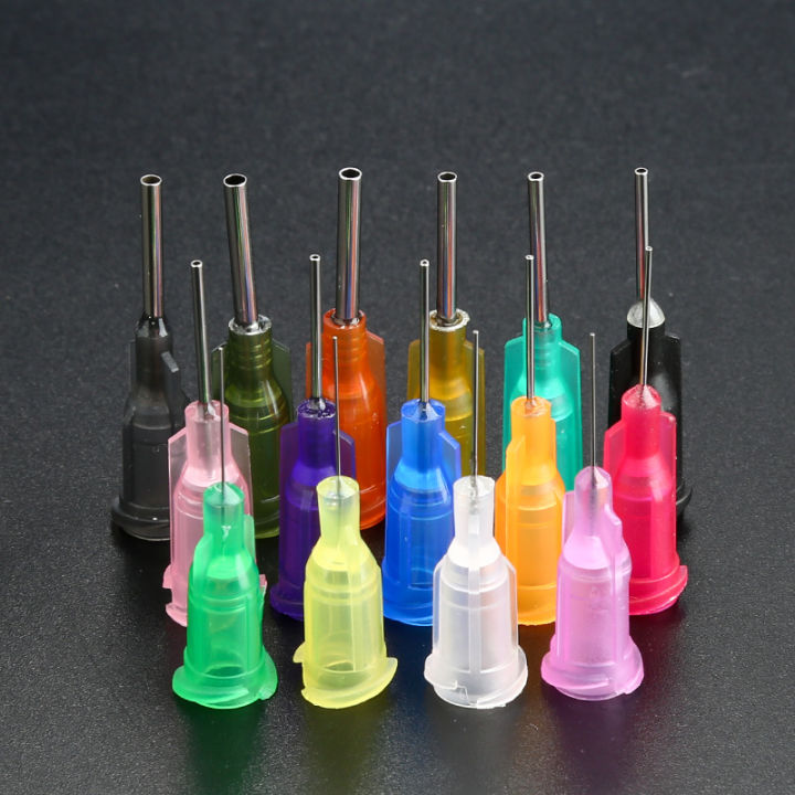 100Pcs/Set 14-25G Steel Dispense Tapered Needles Glue Liquid Dispenser ...