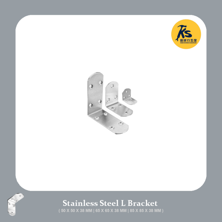 Stainless Steel L Bracket [ 50 X 50 X 38 MM ( Thickness 3.0 MM ) | 65 X ...