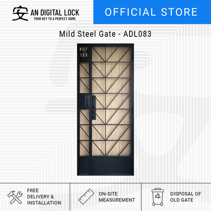Mild Steel HDB Metal Gate (ADL083) | AN Digital Lock | Lazada Singapore