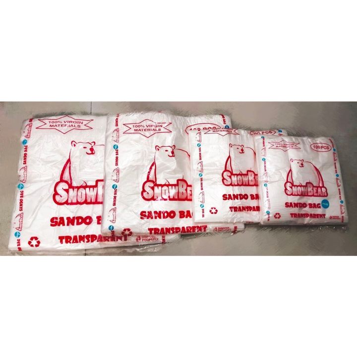 100pcs. per pack PLASTIC SANDO BAG - WHITE PLASTIC BAG - SUPOT | Lazada PH