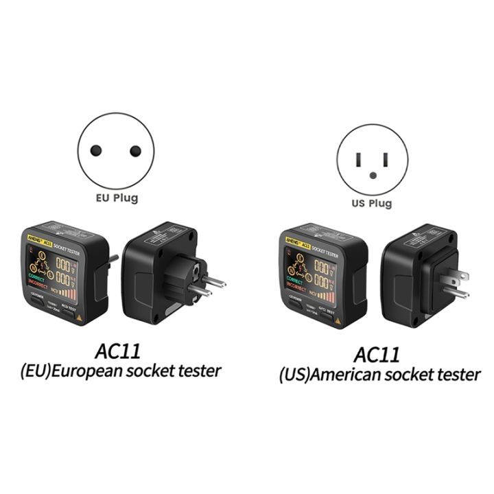 () AC11 Digital Smart Socket Tester Voltage Test Socket Detector Ground ...