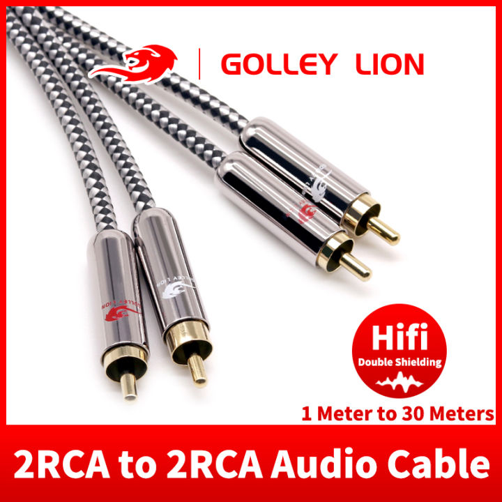 GOLLEY LION RCA Cable 2RCA Male to 2RCA Male Stereo Audio Cable Gold ...