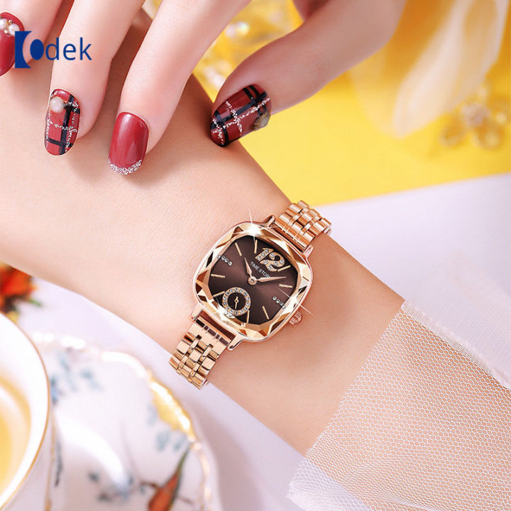 Odek นาฬิกาสำหรับผู้หญิงสไตล์เกาหลีย้อนยุคนาฬิกาสุภาพสตรีกันน้ำได้ ...