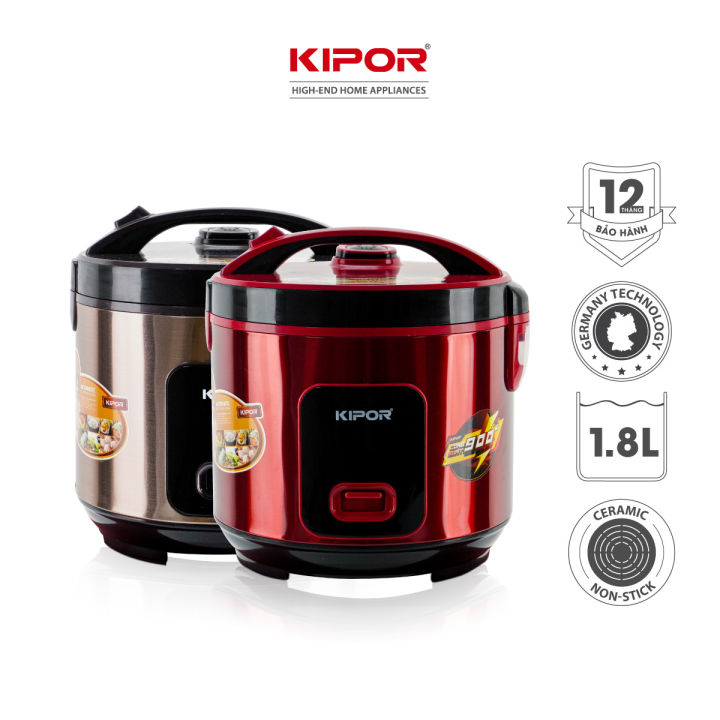 Nồi cơm điện KIPOR KP-N55918 - Dung tích 1.8L - Lòng nồi niêu chống dính CERAMIC chống trầy xước ...