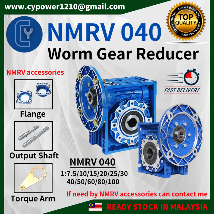 NMRV Worm Gear Reducer NMRV040 Ratio 1:10 1:20 1:30 1:40 1:50 1:60 Worm ...