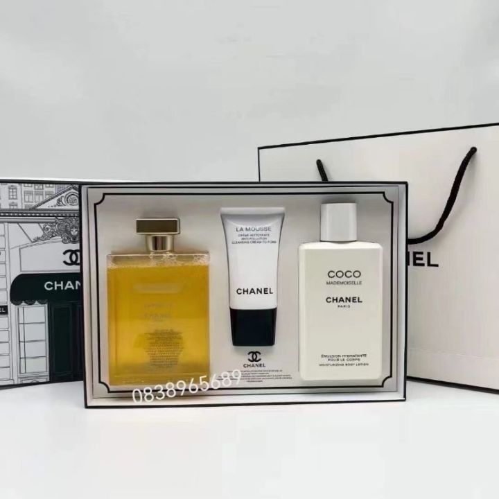 Chanel 3in1 Set Gabrielle Shower Gel Cleansing Cream Coco Body Lotion ...