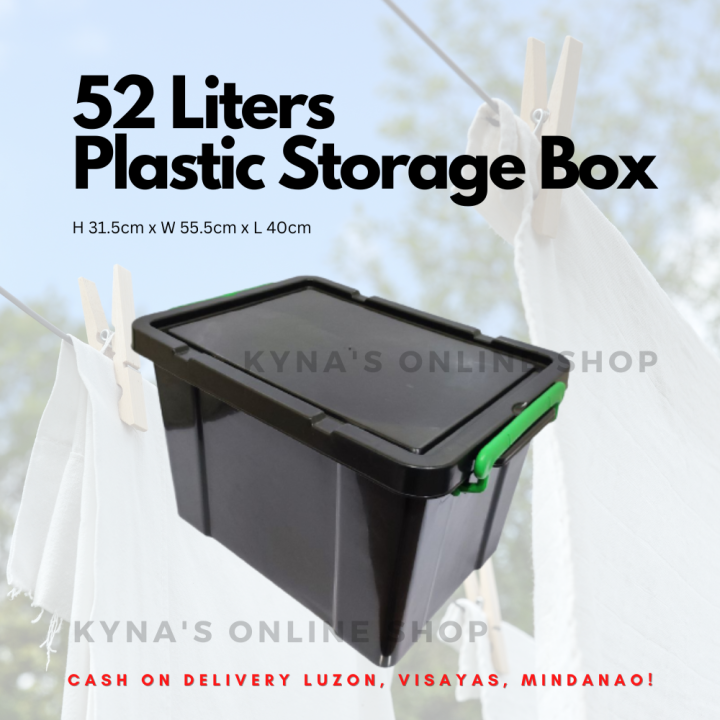 Storage Box 52 Liters High Quality Plastic Heavy Duty 52L | Lazada PH