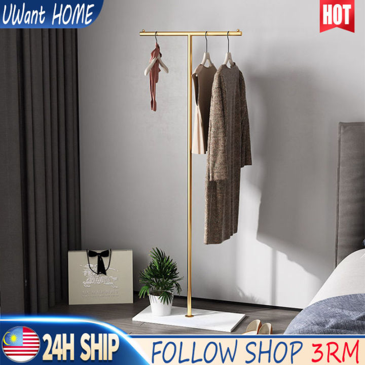 Floor Hanger Stand Nordic Metal Coat Rack T-shaped Display Stand Living ...