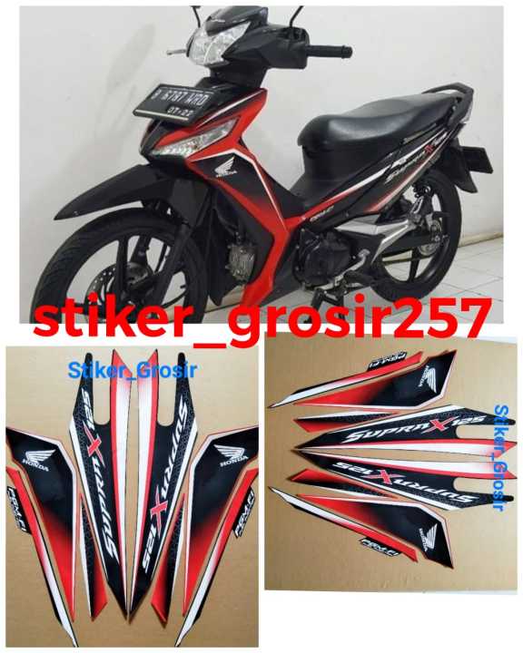 STIKER STRIPING LIS BODY SUPRA X 125 FI INJEKSI 2017 HITAM MERAH ...