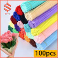 【100PCS】 Fuzzy Wires | DIY Craft Stems | Colored Pipe Cleaners | Fuzzy ...
