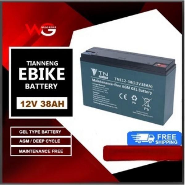 Tianneng Ebike battery 12v 38ah Gel type solar Compatible with 12v 32 ...