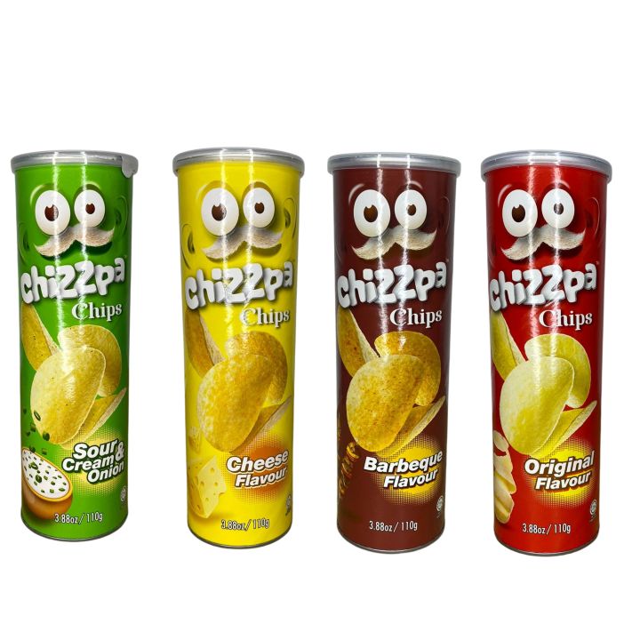 Chizzpa Potato Chips - Sour Cream, Cheese, Original, Barbeque Flavors ...