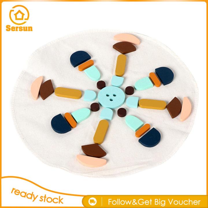 Sersun ของเล่นเกมของเล่นปริศนาจิ๊กซอว์จินตนาการของเด็กวัยหัดเดินประสานมือตารูปทรงเรขาคณิตตัวต่อ ...