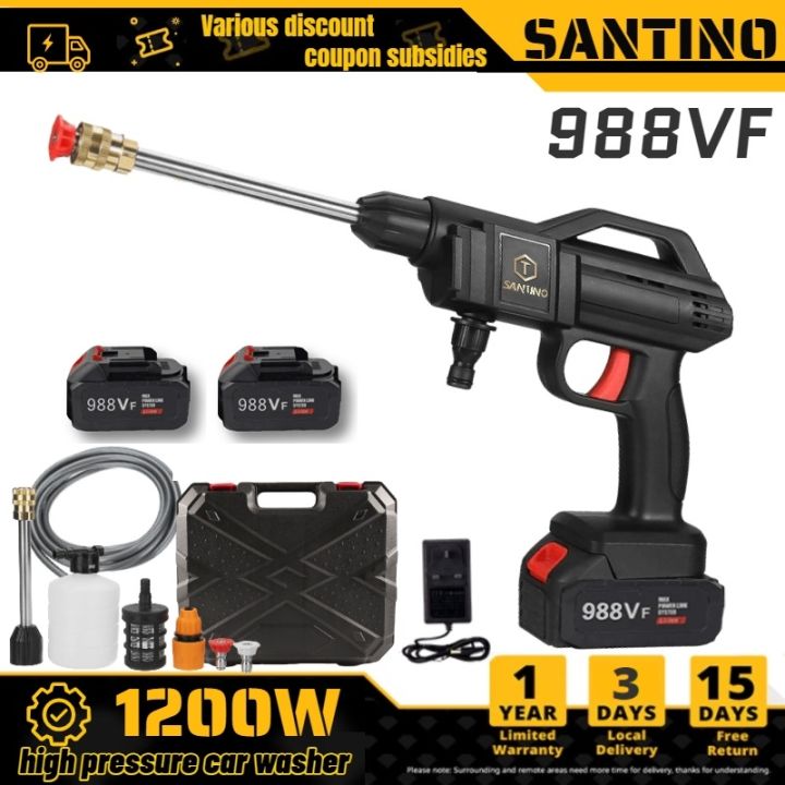 New Promo SANTINO 988VF Water Jet Cordless Car Wash Floor Tiles Cleaner Spray Gun Water Jet Pump ...