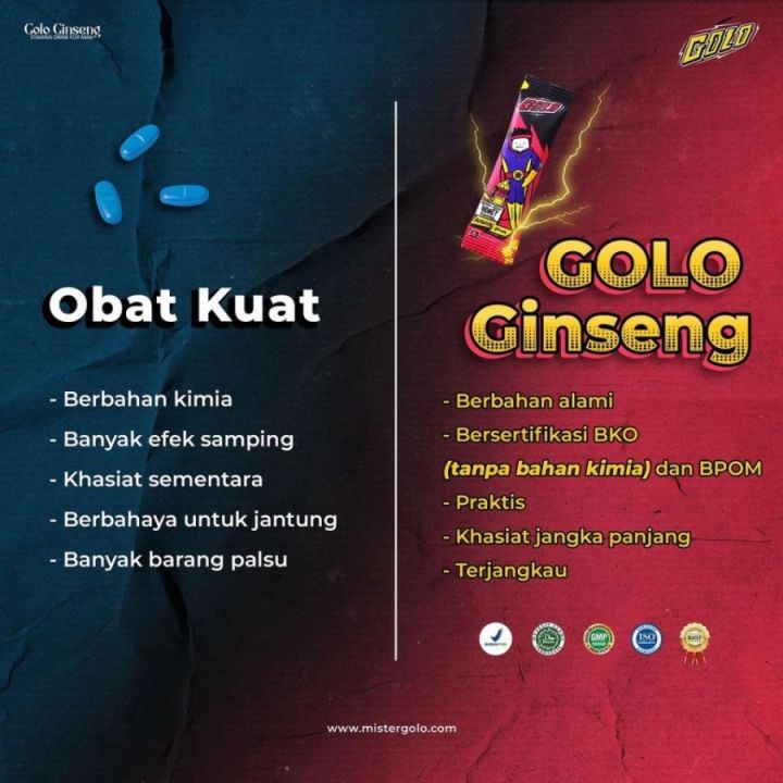 GOLO Ginseng Stamina Pria 1 Box isi 5 Sachet Original | Lazada Indonesia