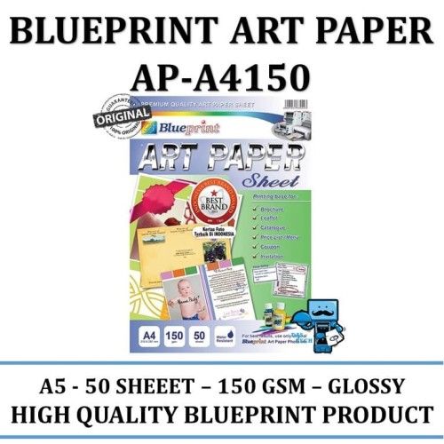 Blueprint Art Paper Sheet A4 AP-A4150 isi 50 Lembar 150 gsm Kertas ...