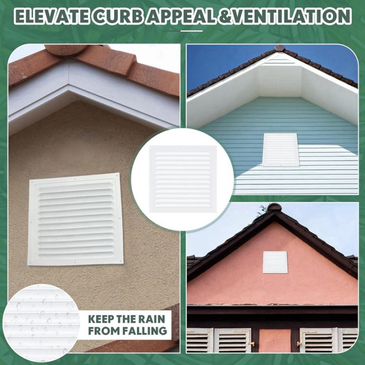 2pcs Attic Vents Gable Vents Aluminum Wall Vent Metal Shed Vent with ...