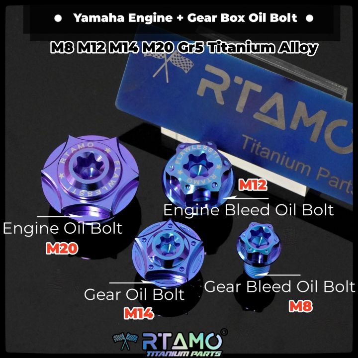 RTAMO | M8 M12 M14 M20 Gr5 Titanium Engine+Gear Box Oil Filter Bolt Nut ...