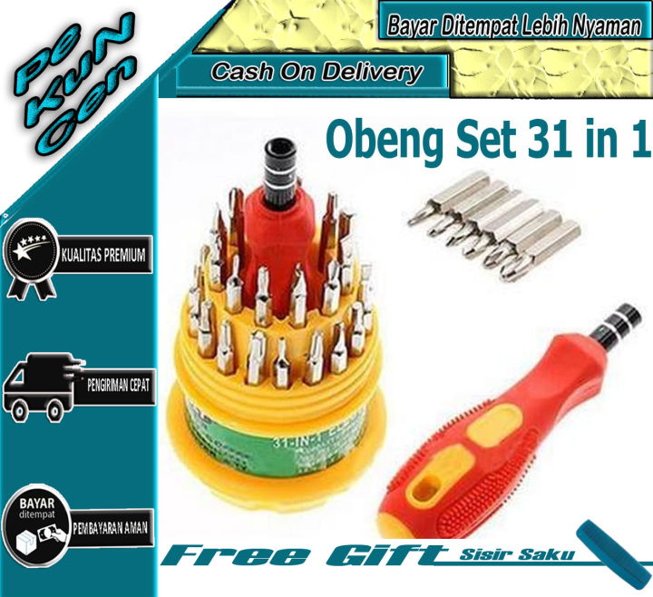 Obeng Set 31 In 1 Screwdriver Handphone Elektronik - Universal Obeng Set 31 in 1 Multifungsi ...