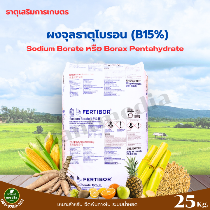โบรอนผง 15.2% สารบอแรกซ์ Fertibor ( Sodium Borate หรือ Borax ...
