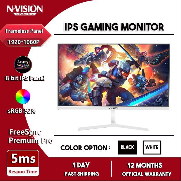 Nvision 22 24 27 Inch Ips Monitor 75Hz Framless Flat FHD Gaming Monitor ...
