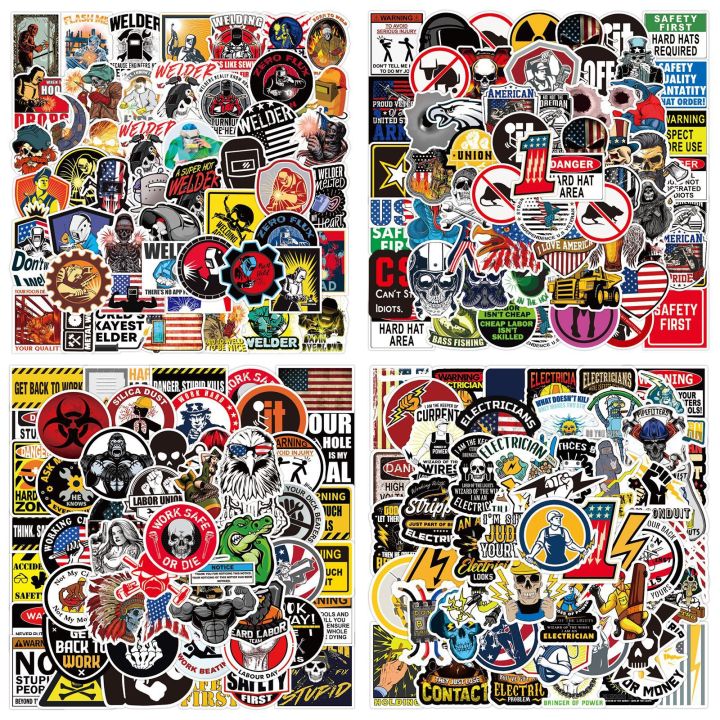 50PCS Cartoon Graffiti Stickers for Various Helmets, Welding Workers ...