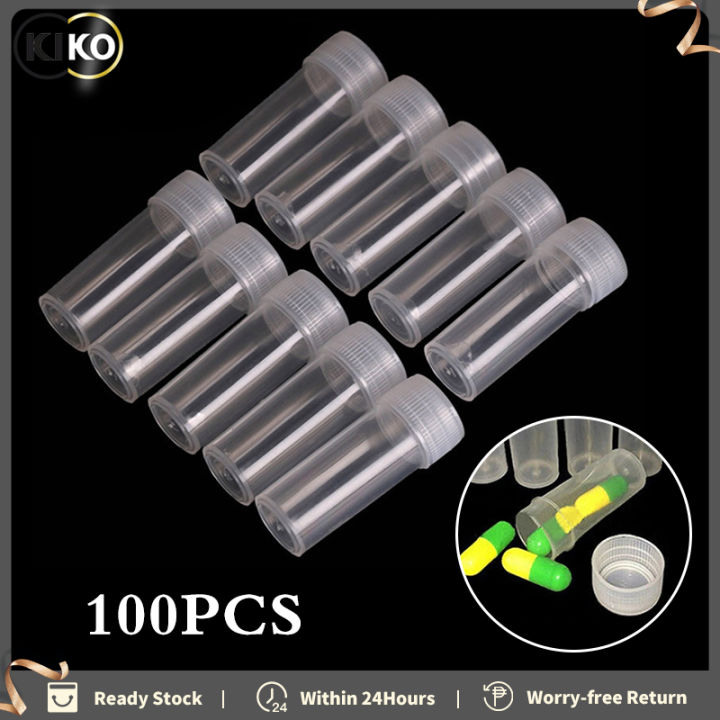 100pcs 5ml Plastic Vial Plastic Sample Bottle Test Tube Mini Bottles ...