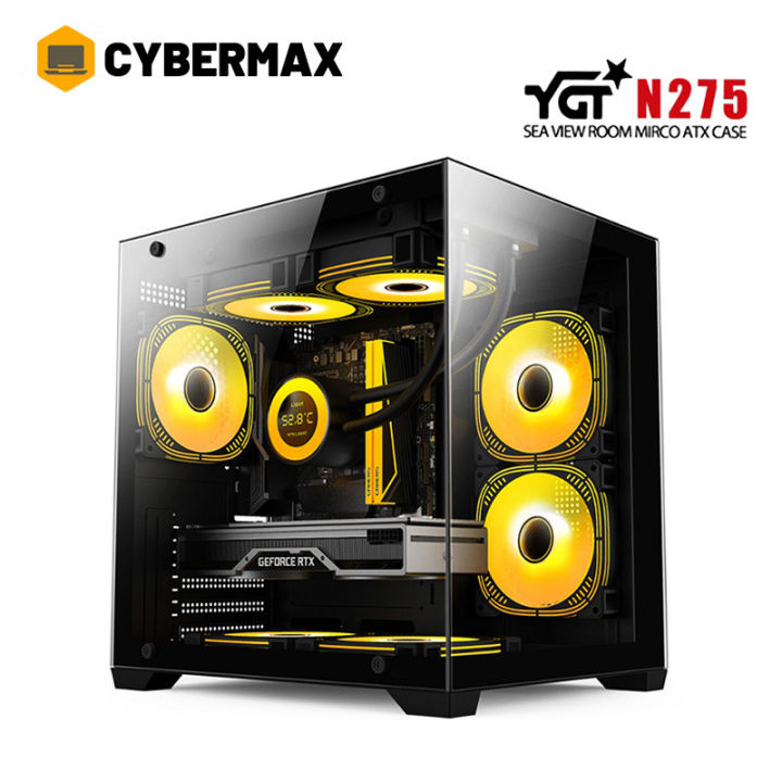 YGT N275 Micro ATX Black Gaming Pc Case With Tempered Glass Desktop ...