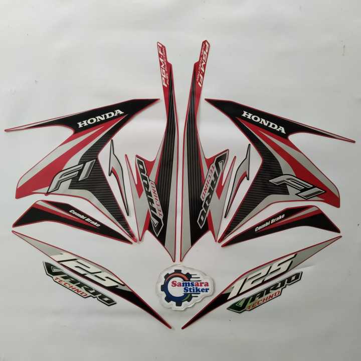 Stiker Motor Honda Vario Techno 125 Fi 2014 Merah | Lazada Indonesia