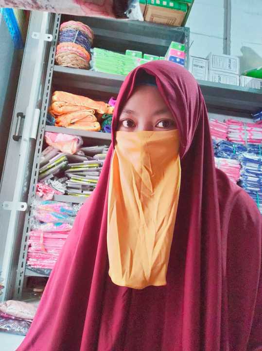 Hijab Cadar Jumbo / Hijab Masker Instan / Jilbab Masker | Lazada Indonesia