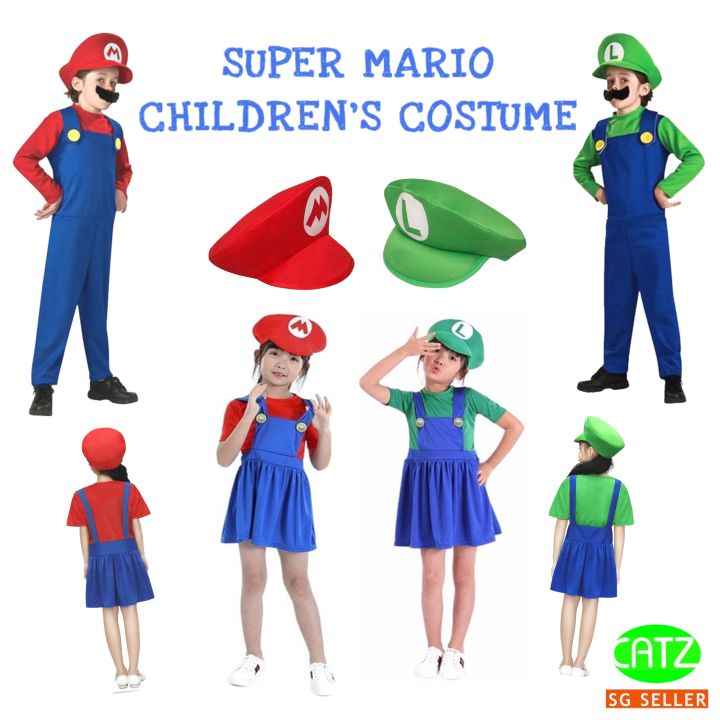 Super Mario Kids Costume Mario Luigi Children's Day Party Costume ...