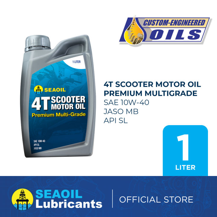 SEAOIL 4T Scooter Motor Oil Premium Multi-Grade SAE 10W-40 (1 L ...