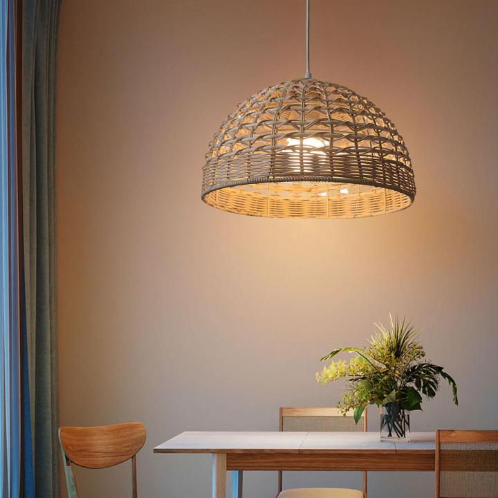 BolehDeals Rattan Lamp Shade Woven Lampshade Boho Scandi Handmade ...