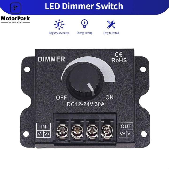 MotorPark DC12V-24V 30A LED Dimmer Switch 360W Voltage Adjustable ...