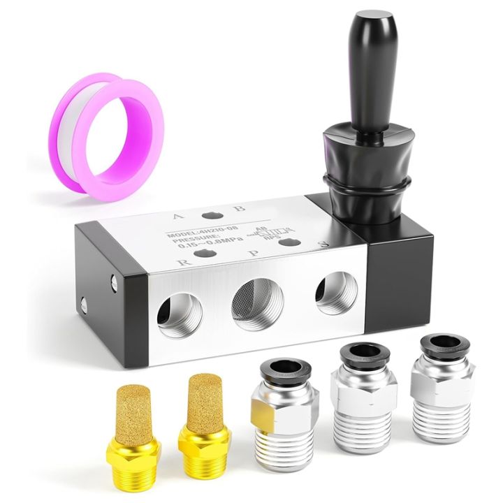 1/4Inch NPT 5 Way 3 Position Air Hand Lever Operated Valve Pneumatic ...