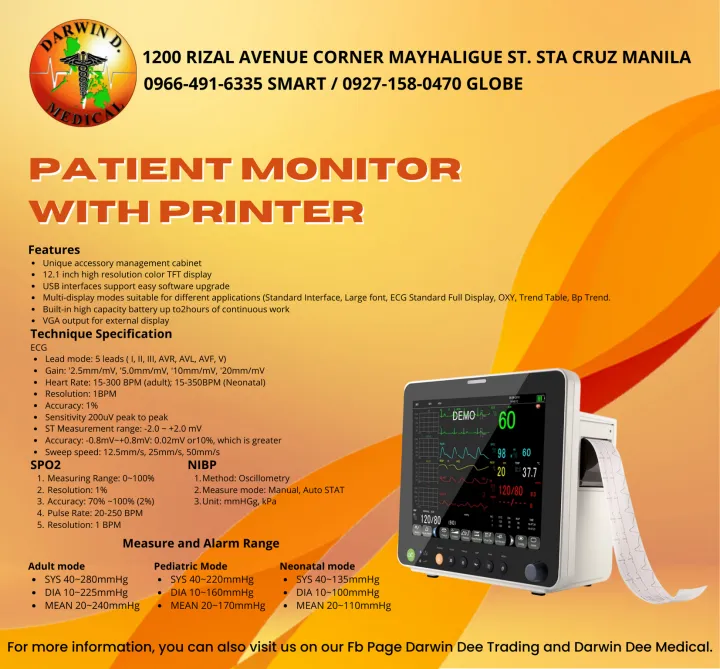 PATIENT MONITOR WITH PRINTER | Lazada PH