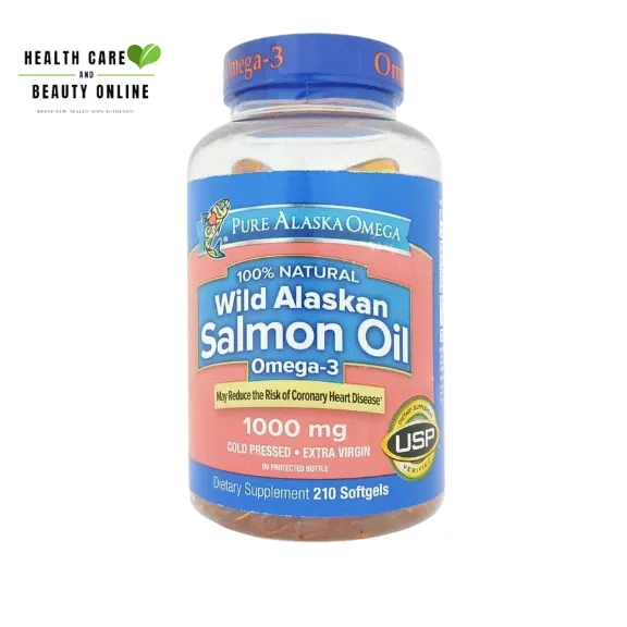 PURE ALASKA OMEGA 1000MG WILD ALASKAN SALMON OIL 210 SOFTGELS ( Free 1 ...