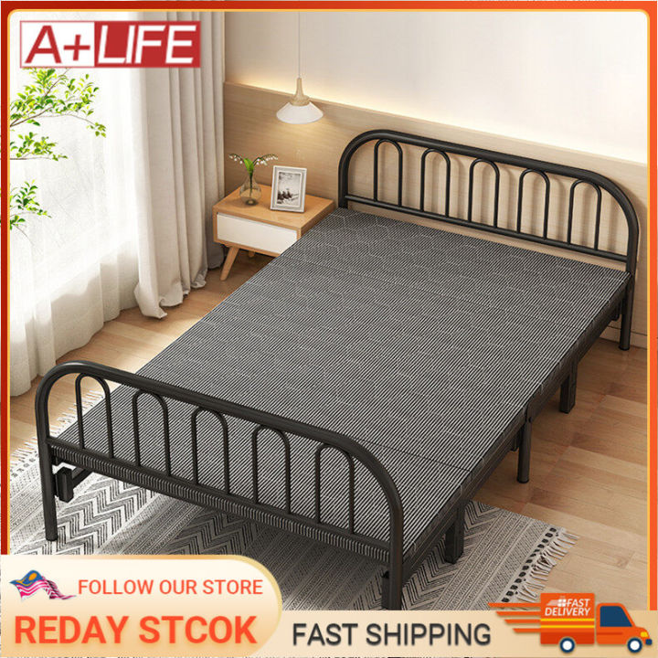 Katil Lipat Foldable Bed Frame Single Bed Foldable bed Portable Office ...