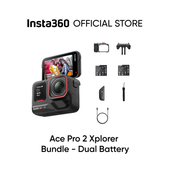 Insta360 Ace Pro 2 Dual Battery Xplorer Bundle - 8K Waterproof Action Camera Co-Engineered with ...