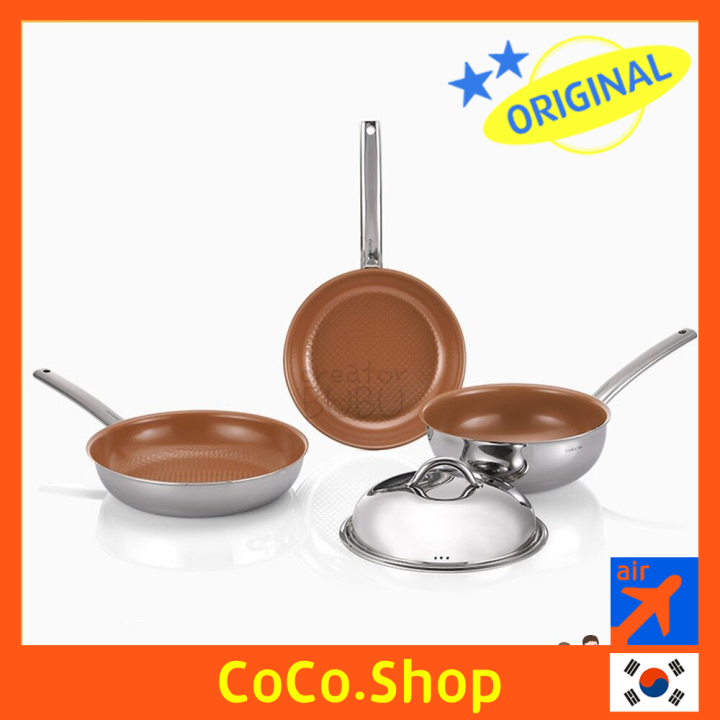 EDELKOCHEN 3 layer Easy Prism Stainless IH Induction Frying Pans ...