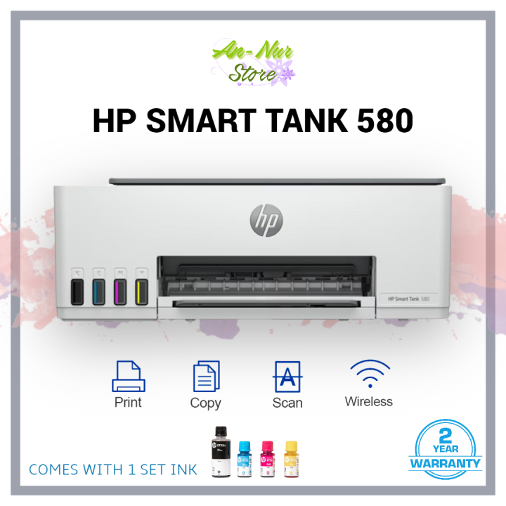 HP Smart Tank 580 All-in-One Wireless Tank Printer with Original Ink ...