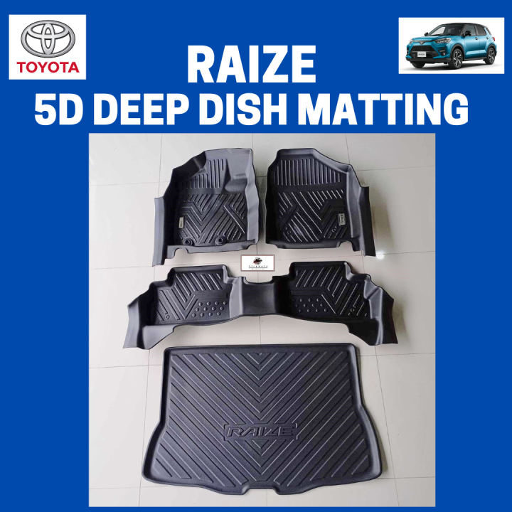 TOYOTA RAIZE 2022-2025 5D Premium Extended Deep Dish Matting Floor Mats ...