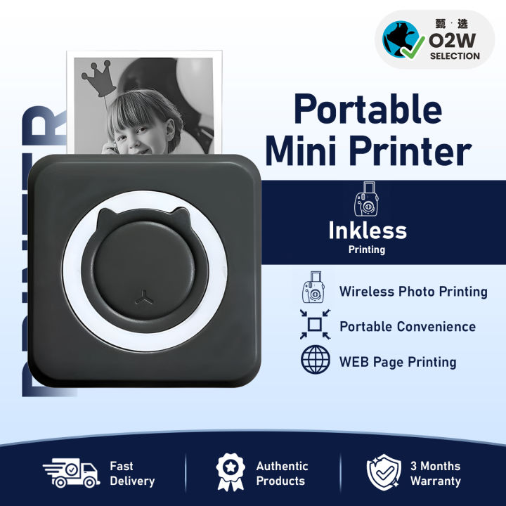 Portable Inkless Mini Printer: Wireless, USB Rechargeable, Long Battery ...