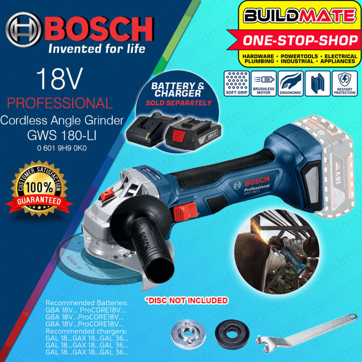 Bosch Brushless Cordless Angle Grinder Soft Grip SOLO M10 100MM 11,000 ...