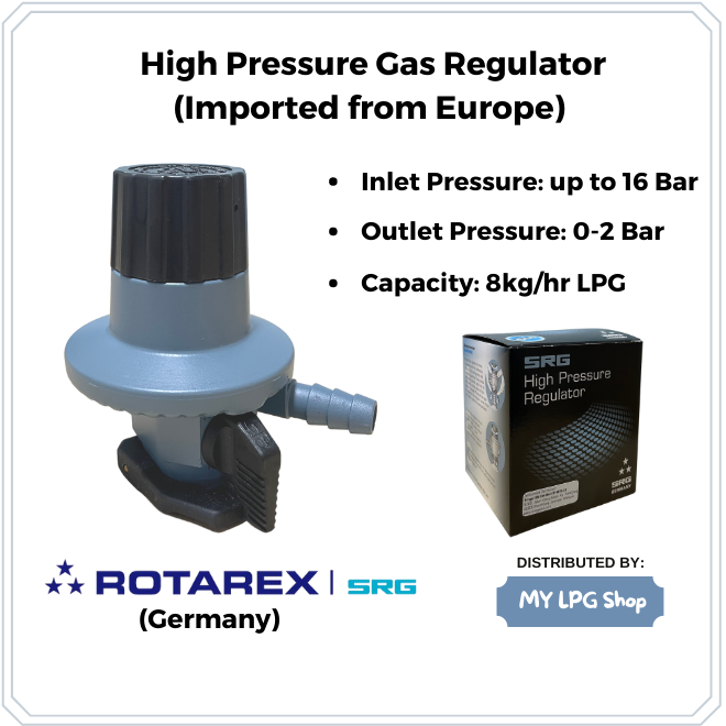 SRG ADJUSTABLE HIGH PRESSURE LPG GAS REGULATOR | EUROPEAN IMPORTED ...