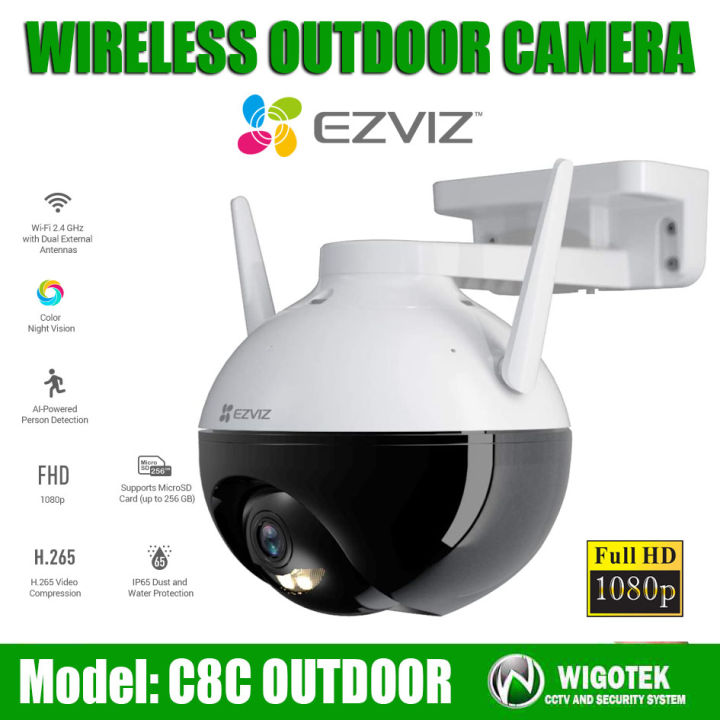 EZVIZ C8C Security Outdoor Pan & Tilt Camera, 1080P, 360 Rotation View ...